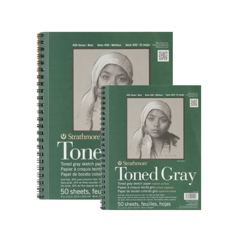 Strathmore Toned Gray 400 Series Paper Wire Bound Pad, 118 gsm – Art Spices