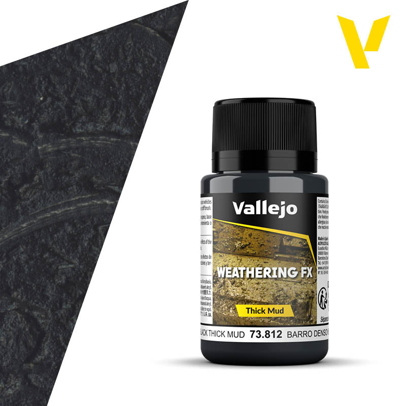 Vallejo Weathering FX Black Thick Mud Effect Paint, 40 ml – Art Spices