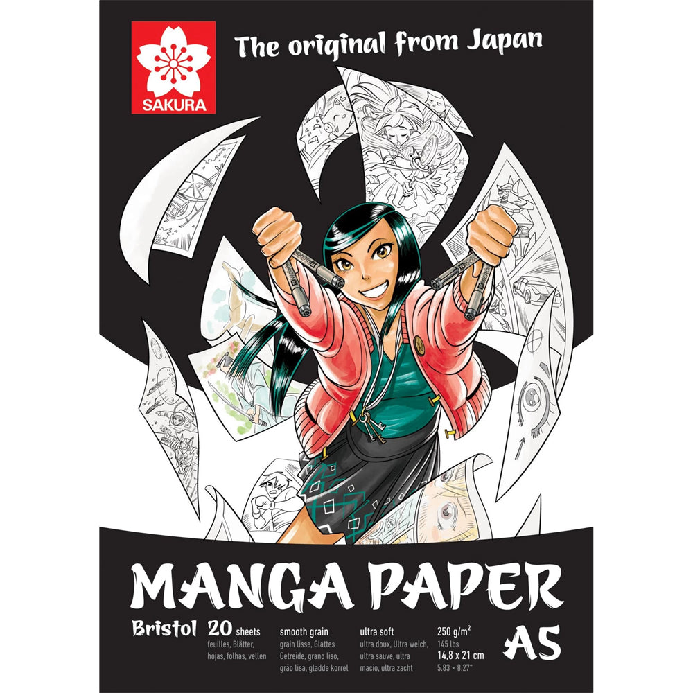 Sakura Manga Paper Drawing Pad, 20 sheets, 250 gsm – Art Spices